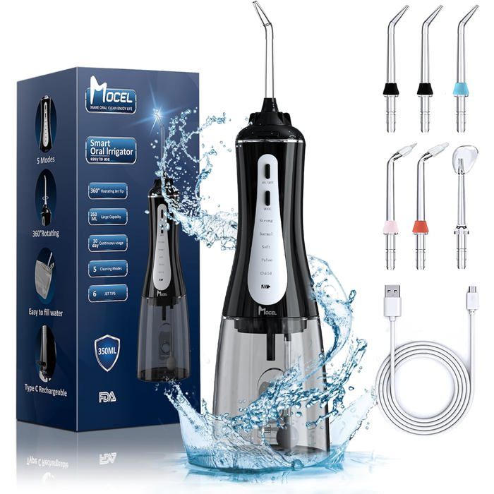 Hydropulseur Dentaire - SUTEO - 5 Modes - Sans Fil - 350 ml - Étanche ...
