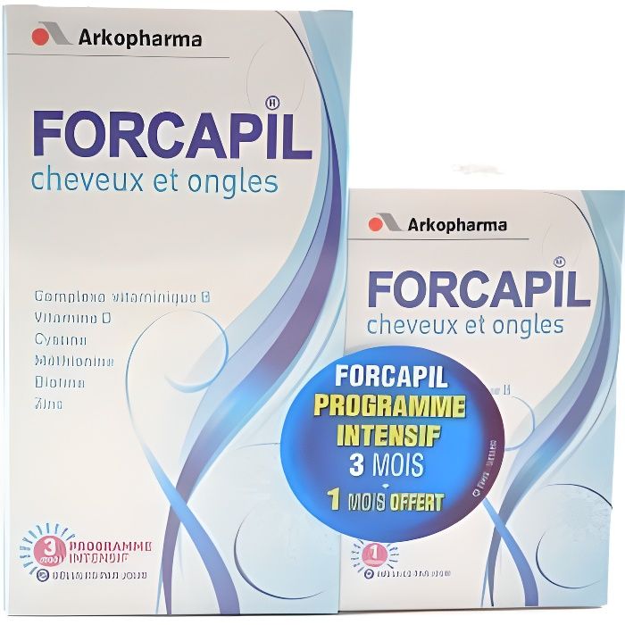 ARKOPHARMA FORCAPIL Cheveux et ongles 3 mois de traitement + 1 mois ...