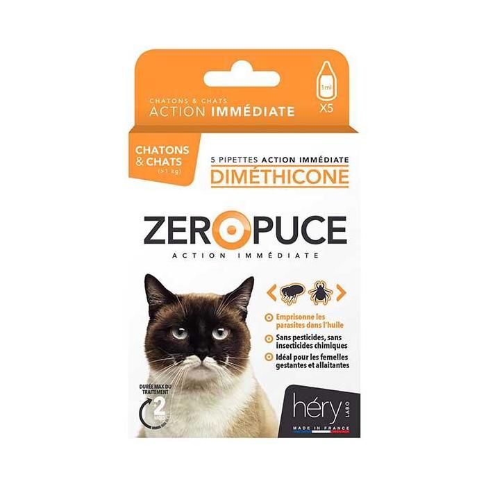 Héry Diméthicone Pipettes Chat Zéro Puce 5X1 - Cdiscount