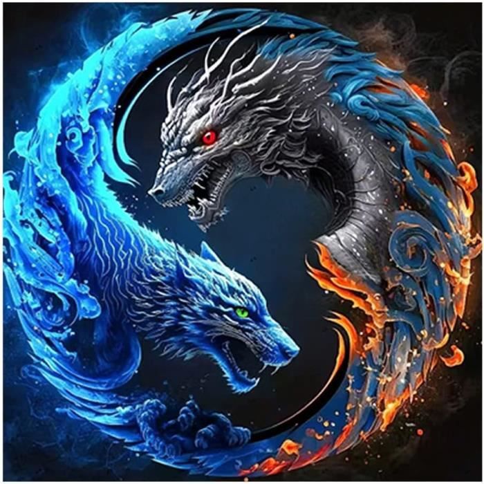 Diamond Painting Ying Yang Animaux Kit Complet Broderie Diamant Ying ...