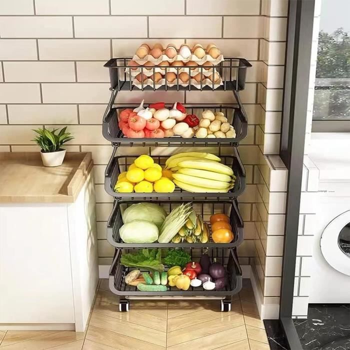 Dremdo Rack De Rangement Rotatif De Cuisine 3-4 - 5 Étages Panier De ...