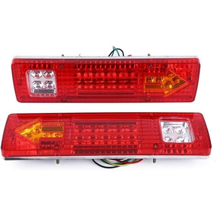 Kit Feux Remorque Led, Lot De 2 Feux Arrière 19 Led Pour Voiture ...