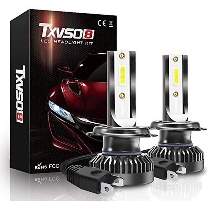 TXVSO8 Phares de voiture à LED H7 pour lampe LED auto 12V 36W 8000LM ...