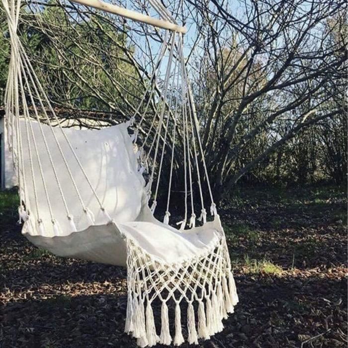 Hamac Chaise Suspendu, Fauteuil Suspendu Exterieur avec Coussins ...