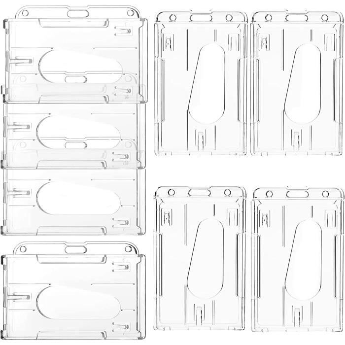 20PCS Porte-badge Carte Plastique Transparent Porte-cartes Vertical et ...