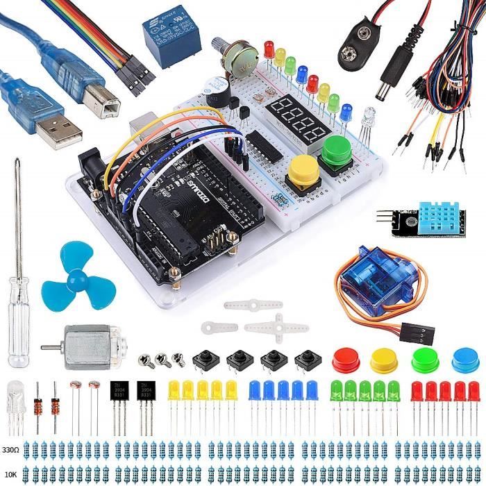 Barebones Smraza Project Starter Kit avec Breadboard Holder, DC Moteur ...