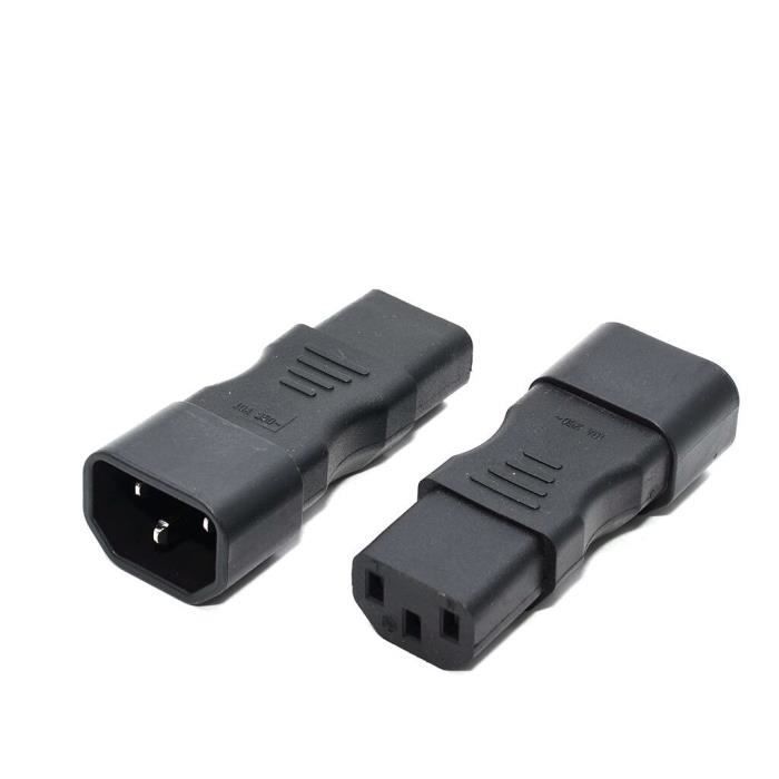 Prise,Adaptateur de prise IEC 60320 C14 à IEC 60320 C13, connecteur à ...