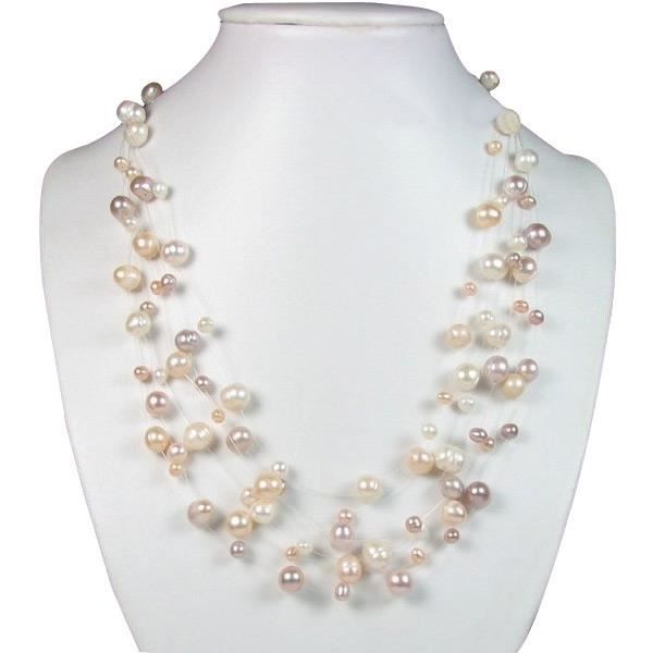 Collier Multicolor 3 rangs en Perles de culture… - Cdiscount