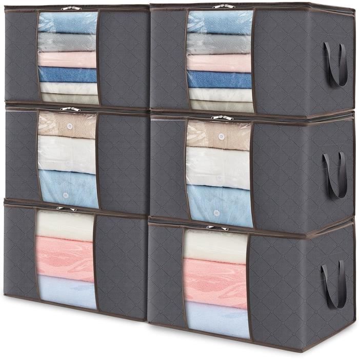 Lot De 6 Sac Rangement Vetement, Boite Rangement Déménagement Bac De ...