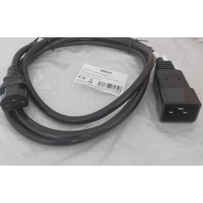 Rallonge secteur fiche IEC C20 vers prise IEC C13 - Cdiscount Bricolage
