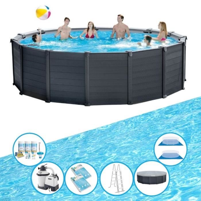 Intex Piscine Graphite Grey Panel - Forfait Piscine - 478x124 cm ...