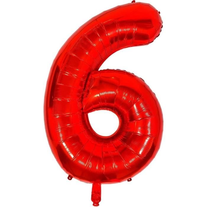 Ballon 6 Ans Rouge Xxl Ballon Anniversaire 6 Ans Decoration, Ballon ...