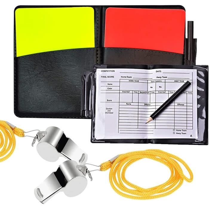 Cartes d'arbitre de Football Cartons Jaune et Rouge Métal sifflet ...