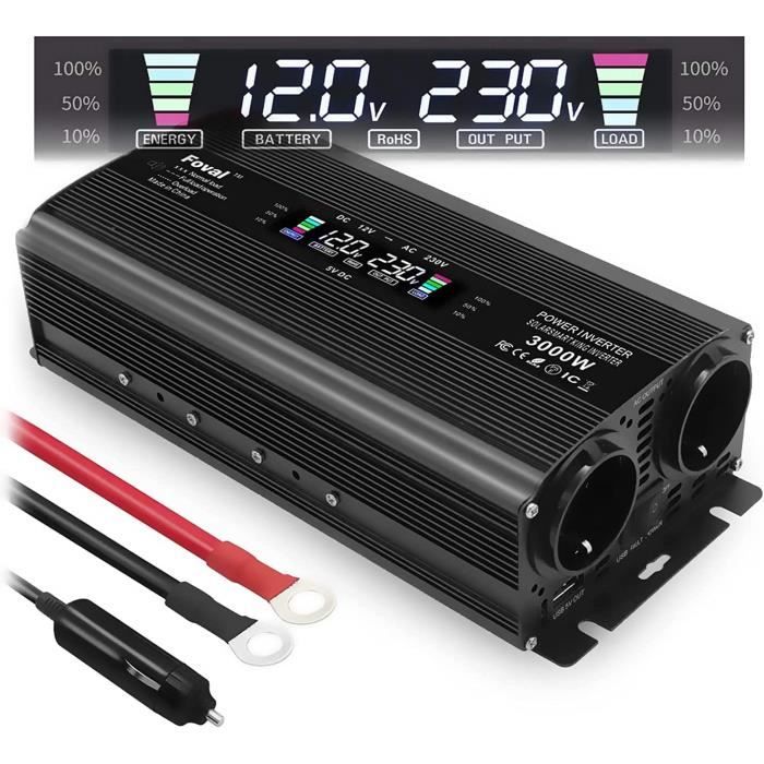 Yinleader convertisseur 12v 220v 1500W -3000W convertisseur de Tension ...