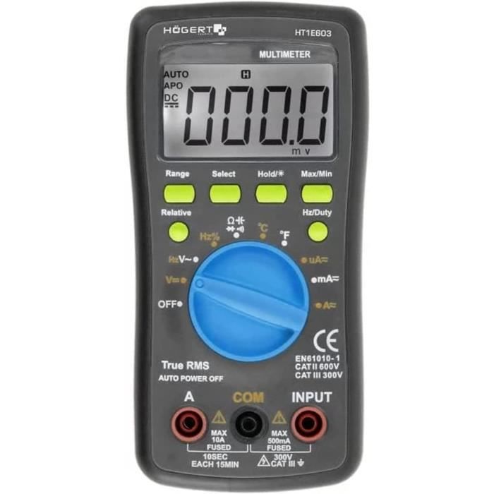 Multimètre TRAHOO - Ht1E603 - Courant 10A - Tension maximale 600V ...