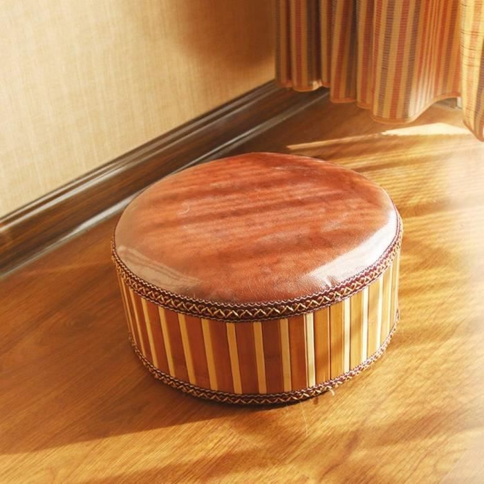 Pouf Tabouret Pouf Coffre,Art Bambou Décorative Pouf Tabouret Mignon ...