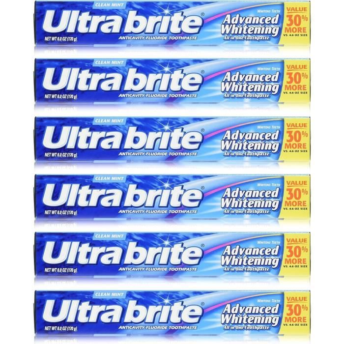 Ultra Brite Avancée Whitening Toothpaste Fluoride, Menthe, 6 Count[W909 ...