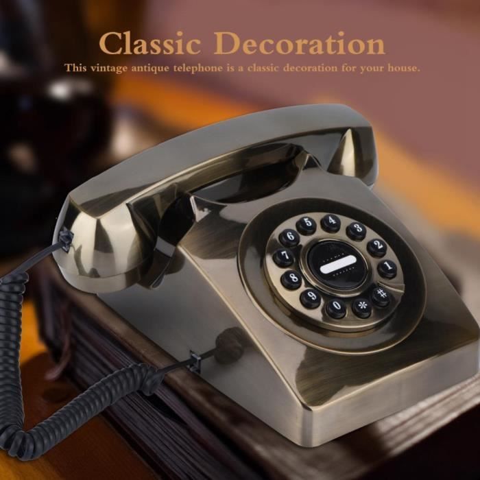 Téléphone Fixe Vintage Style de européenne Rotary Dial --Bronze--DQ ...