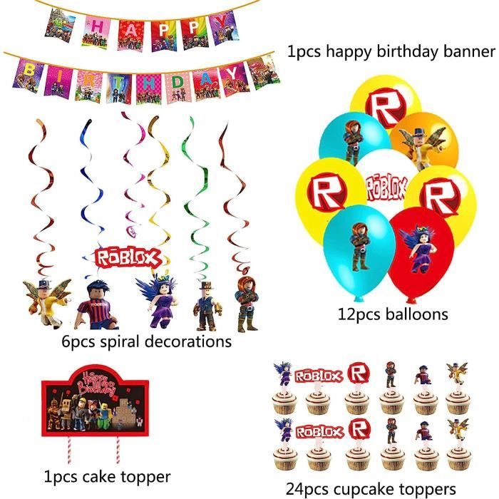 Deco Anniversaire Roblox Anniversaire Décorations Roblox Ballons ...
