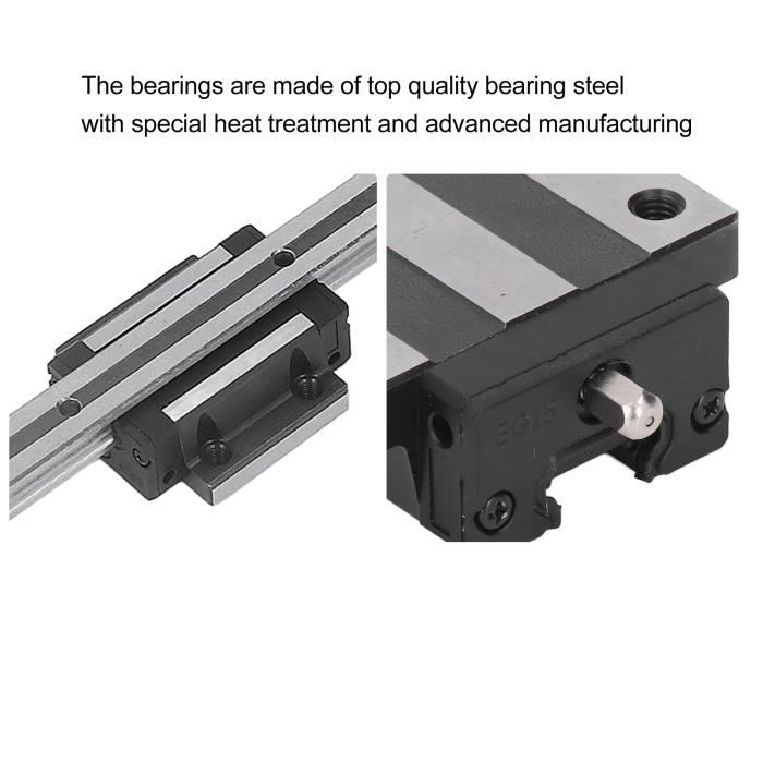 Sonew Glissière à roulement à billes Rail de guidage linéaire Kit de curseur de roulement ...
