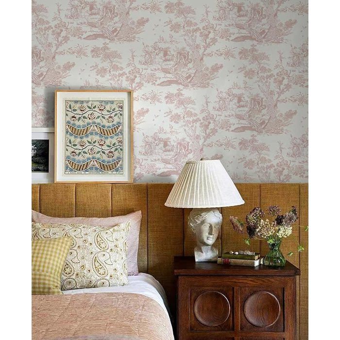 Papier peint autocollant rose 41 cm × 20 m - Papier peint vintage à ...