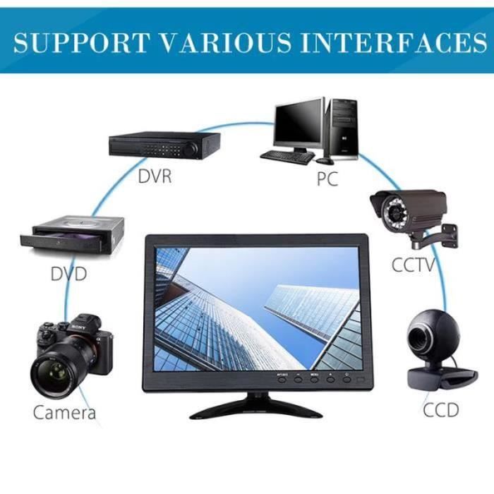 1026H Écran de Vidéosurveillance Cctv Moniteur Couleur Lcd Tft 10 Pouces Moniteur de ...