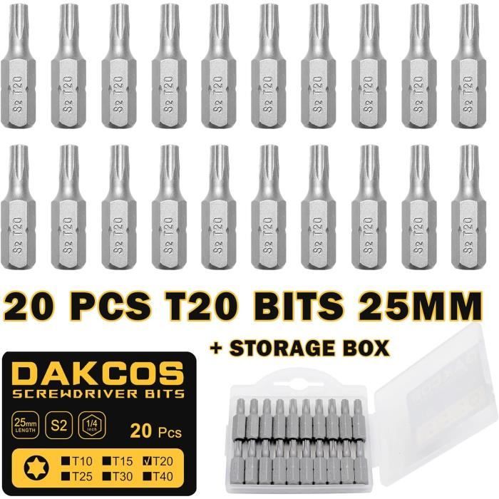 T20 Bit, Embouts T20, Assortiment D'Embouts En S2 (Longueur : 25 Mm, 20 ...