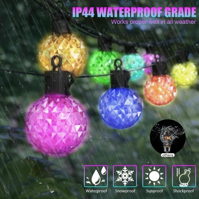 Guirlande lumineuse Extérieure. 7.5M RGB LED Guinguette Exterieur ...