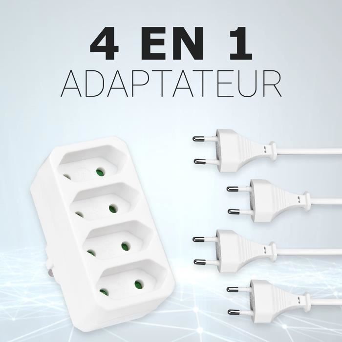 Heitech Fiche Multiprise Electrique Triple Avec Sécurité Enfant ...