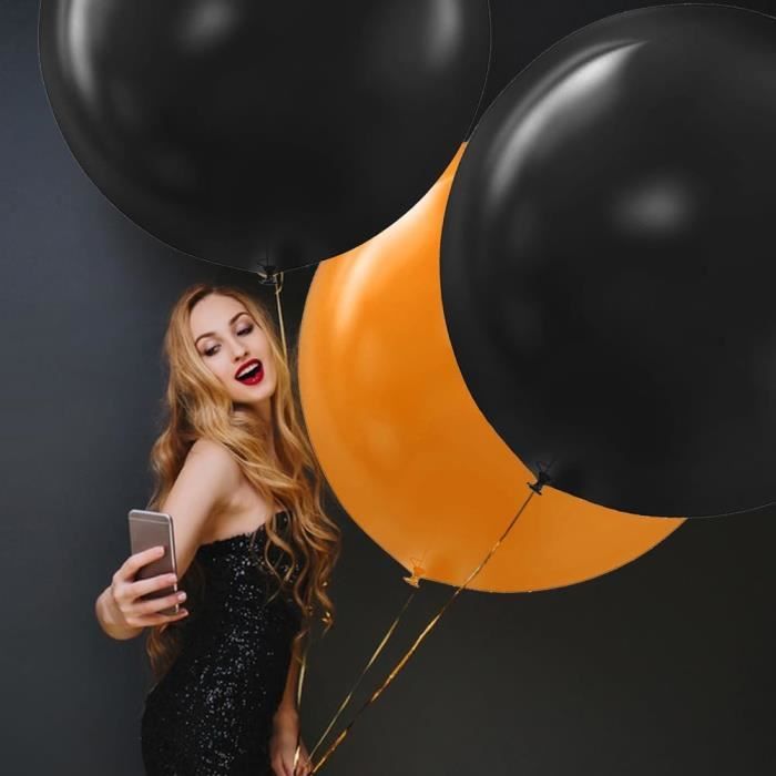 6Pcs Ballon Gonflable Géant 90Cm, Ballon Géant Noir Ballon Géant ...