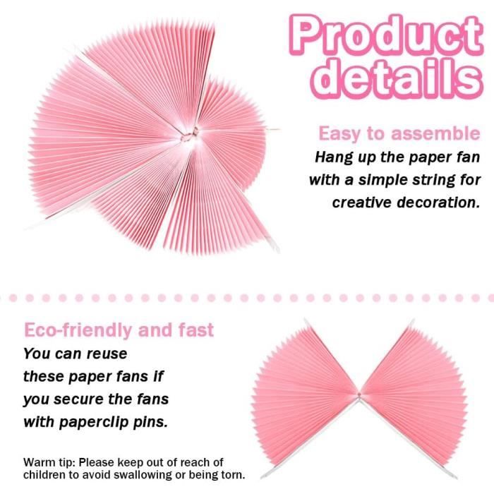 Lot De 6 Éventails En Papier 20-30-40 Cm, Décoration De Fête Rondes ...