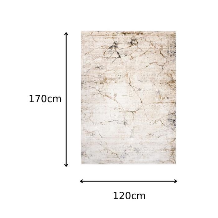 TAPISO Tapis de Salon Chambre HERA Crème Beige Gris Motif Aztèque ...
