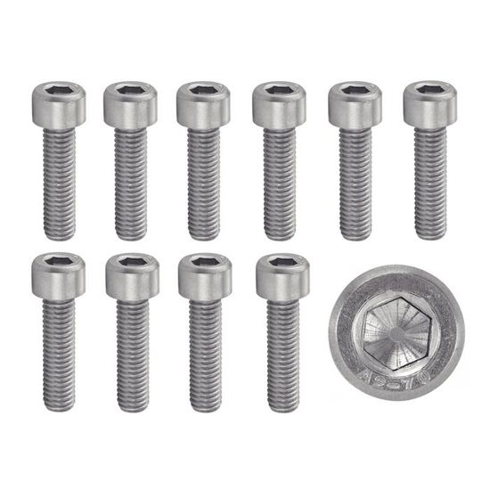 5 Vis Inox M6x25mm Tête Cylindrique BTR/Allen - A2-70 (V2A/304) - Norme ...