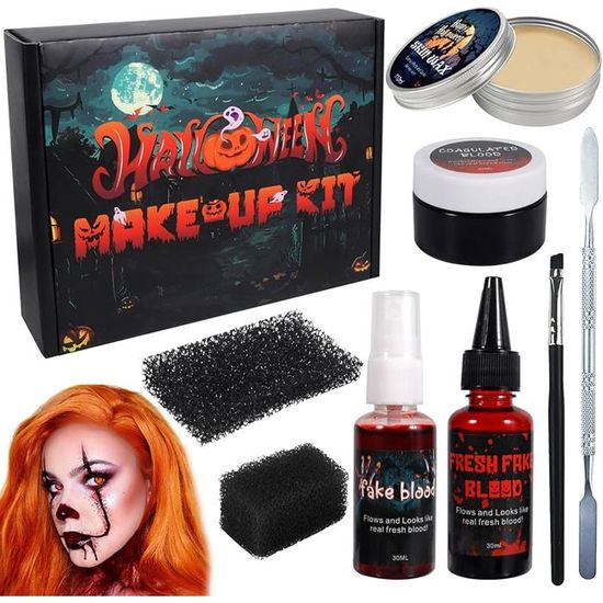Fake Blood Makeup Set 8 Sets Halloween Special Effects Makeup Kit for ...