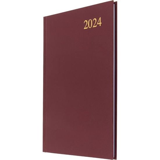 Agenda Semainier 2024 A5 - Collins - Cuir Bordeaux - Vue Quotidienne ...