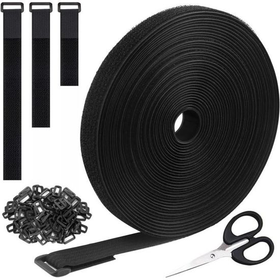 Attache Cable Réutilisables Serre Cable en Nylon Auto-Agrippant ...