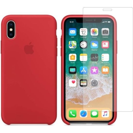 Apple Coque en silicone iPhone X/Xs (5.8'') - rouge -Restart ...