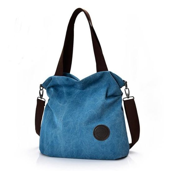 Sac à main toile Rétro mode Sac à main color block Sac à coursier ...