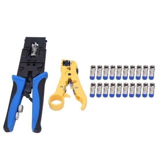 Duokon Sertisseur de câble Pince à sertir pour câbles coaxiaux Pince à sertir à compression F ...