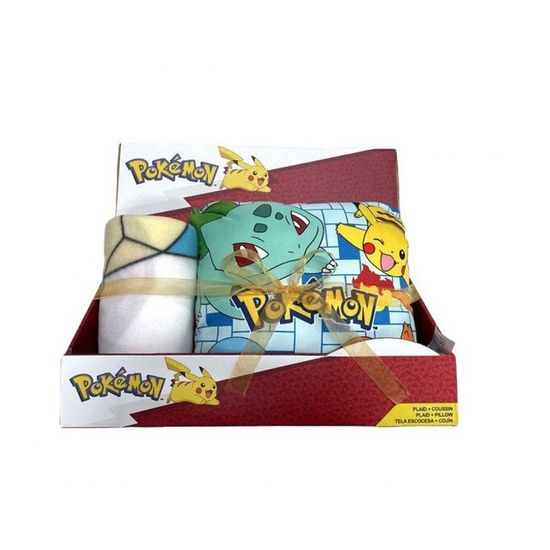 Coffret coussin et plaid - Pokemon - 35x35 cm - Plaid 100x140 cm - 100% ...