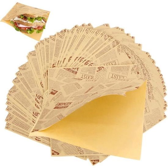 Papier Emballage Alimentaire D'Emballage Frites - Aspect Journal Ciré ...