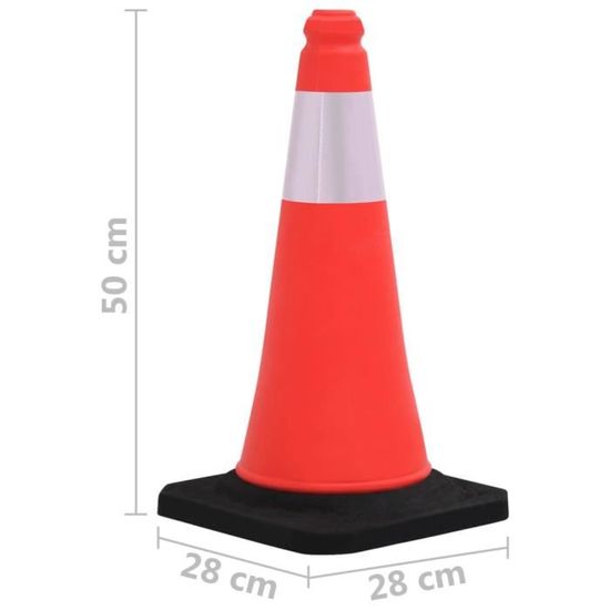 FAN - Cônes de signalisation réfléchissants à base lourde 4 pcs 50 cm ...