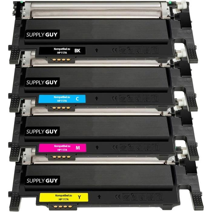 4 Cartouches de Compatible avec HP 117A - W2070A pour Color Laser 150a ...