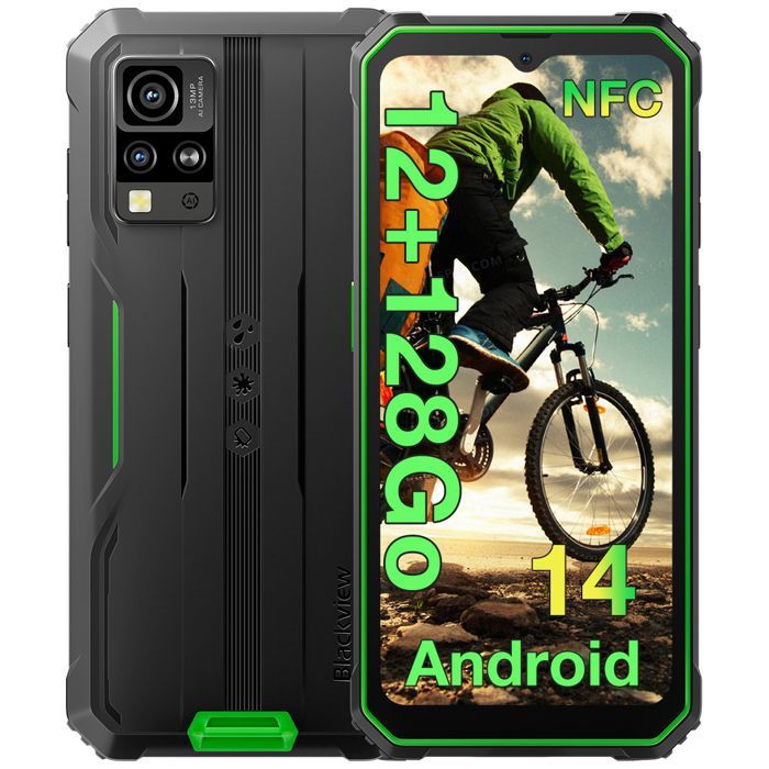 Blackview BV4800 Pro Smartphone Robuste 6.56" Écran 12Go + 128Go 5180mAh 16MP IP68 Téléphone 4G ...