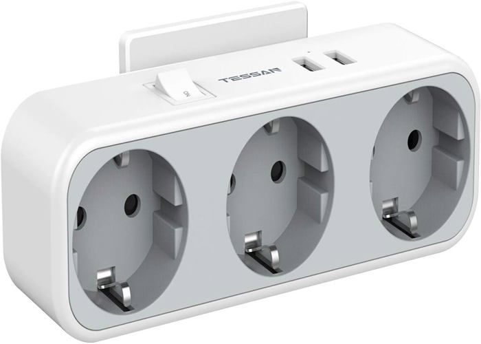 Prise Multiple Electrique Usb, Multiprise Murale 3 Prises Et 2 Ports ...