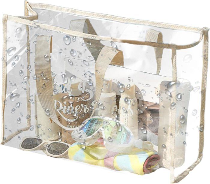 Clear Tote Bag, Transparent PVC Carry Keister, Waterproof Clear Bag ...