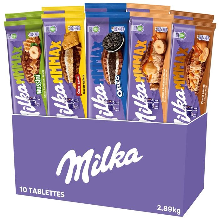 Milka MMMAX, 10 Tablettes, Cacahuètes Caramel 276g, Caramel et ...