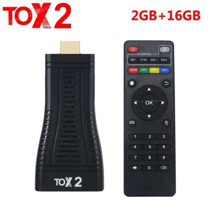 Seulement TOX2 - Mini boîtier Smart TV DDR4, Android 10, 2 go RAM, 16 go ROM, LAN 100M, RJ45, 4K ...