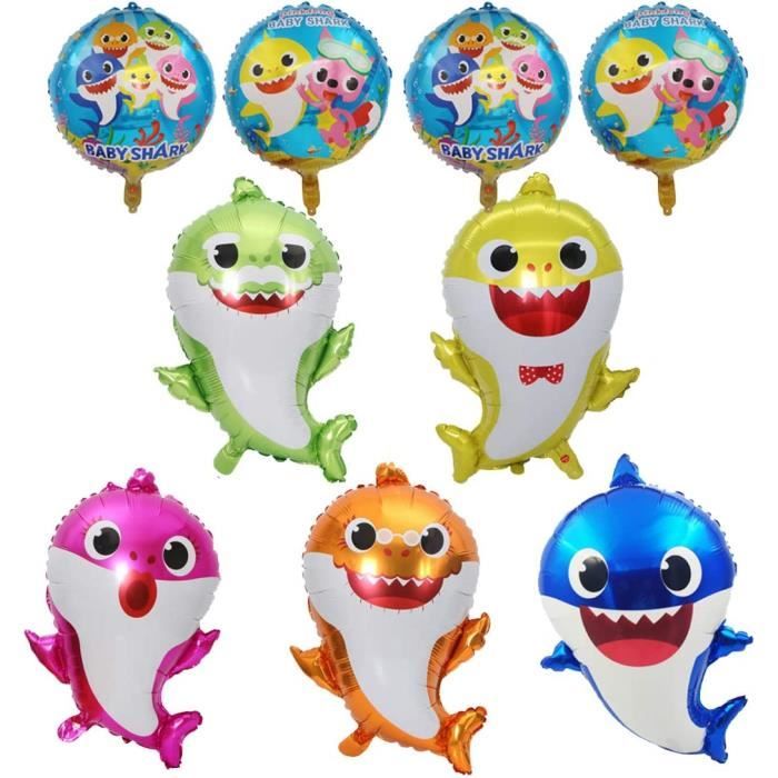 Requin Ballon 9 Pcs Ballon De Fête Gonflable Animal Balloons Ballons En Aluminium Ballons ...
