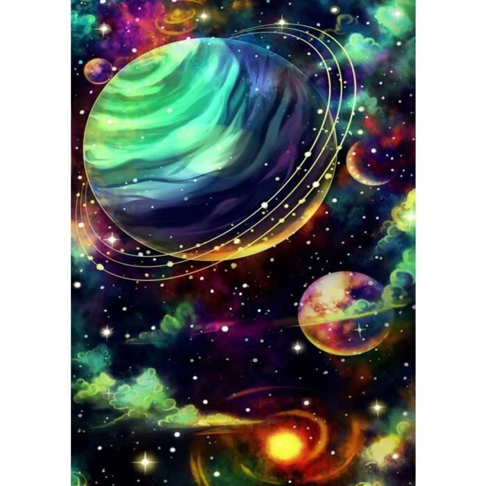 Diamond Painting Complet, Galaxie Univers Planète Diamant Painting Diy ...